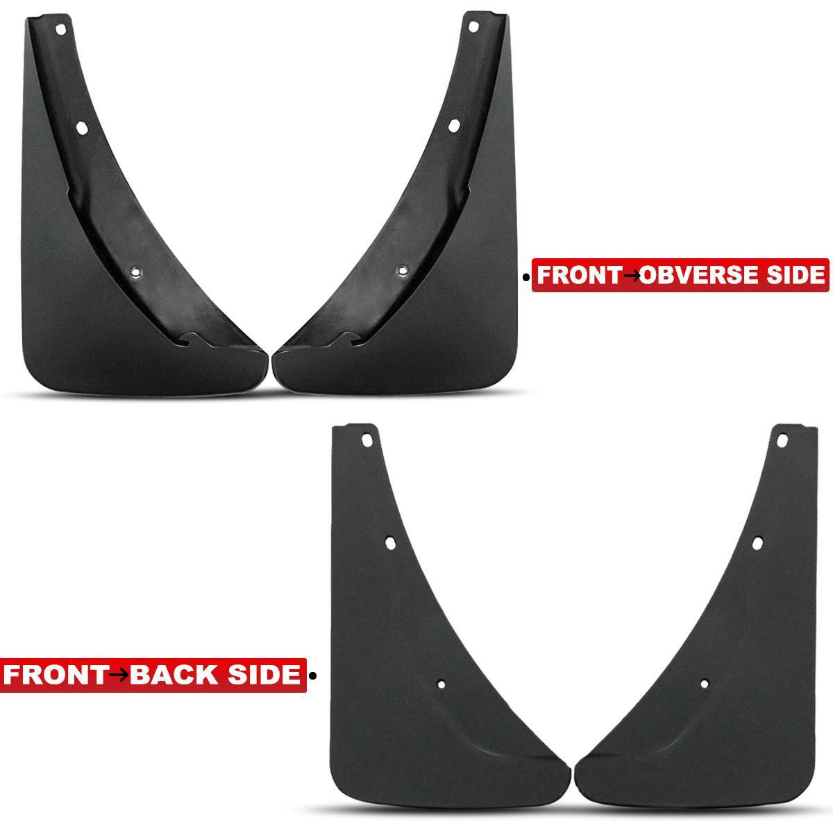 4x Front&Rear Splash Guards Mud Guards Mudguards for Dodge Challenger ...