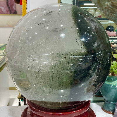 149LB alone！Natural Green Ghost quartz ball crystal sphere reiki ...