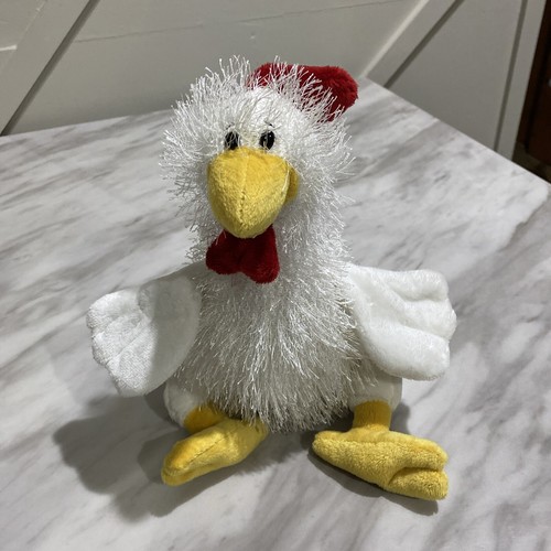 Ganz Webkinz Chicken Plush HM205 8" Stuffed Animal White Rooster No ...