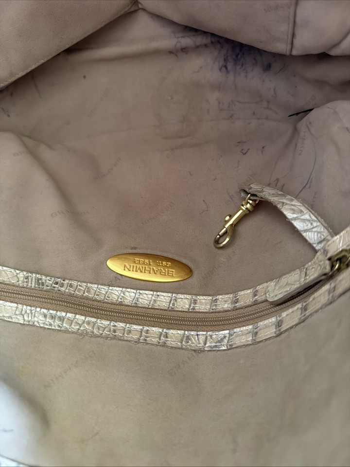 Brahmin Embossed Leather Tote Purse Shoulder Bag In Stardust | eBay UK