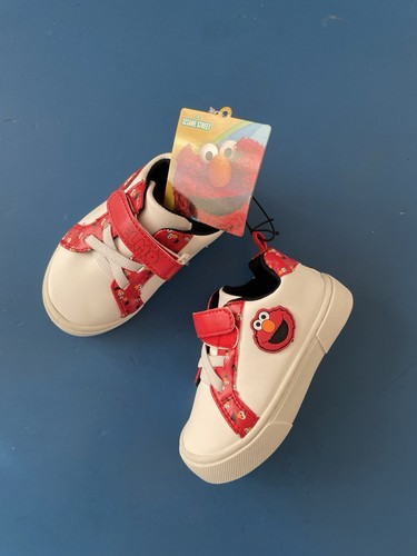 (3)Sesame Street Elmo Baby White/Red Court Sneakers Shoes Size 3 New | eBay