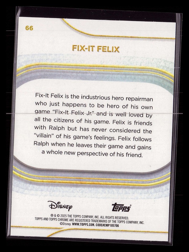 2025 TOPPS CHROME DISNEY FIX-IT FELIX MINI DIAMONDS REFRACTOR # 66 | eBay