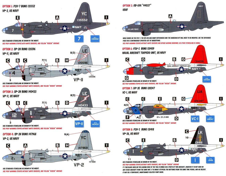 Caracal Decals 1/72 LOCKHEED P2V NEPTUNE U.S. Navy ASW Aircraft Part 1 ...