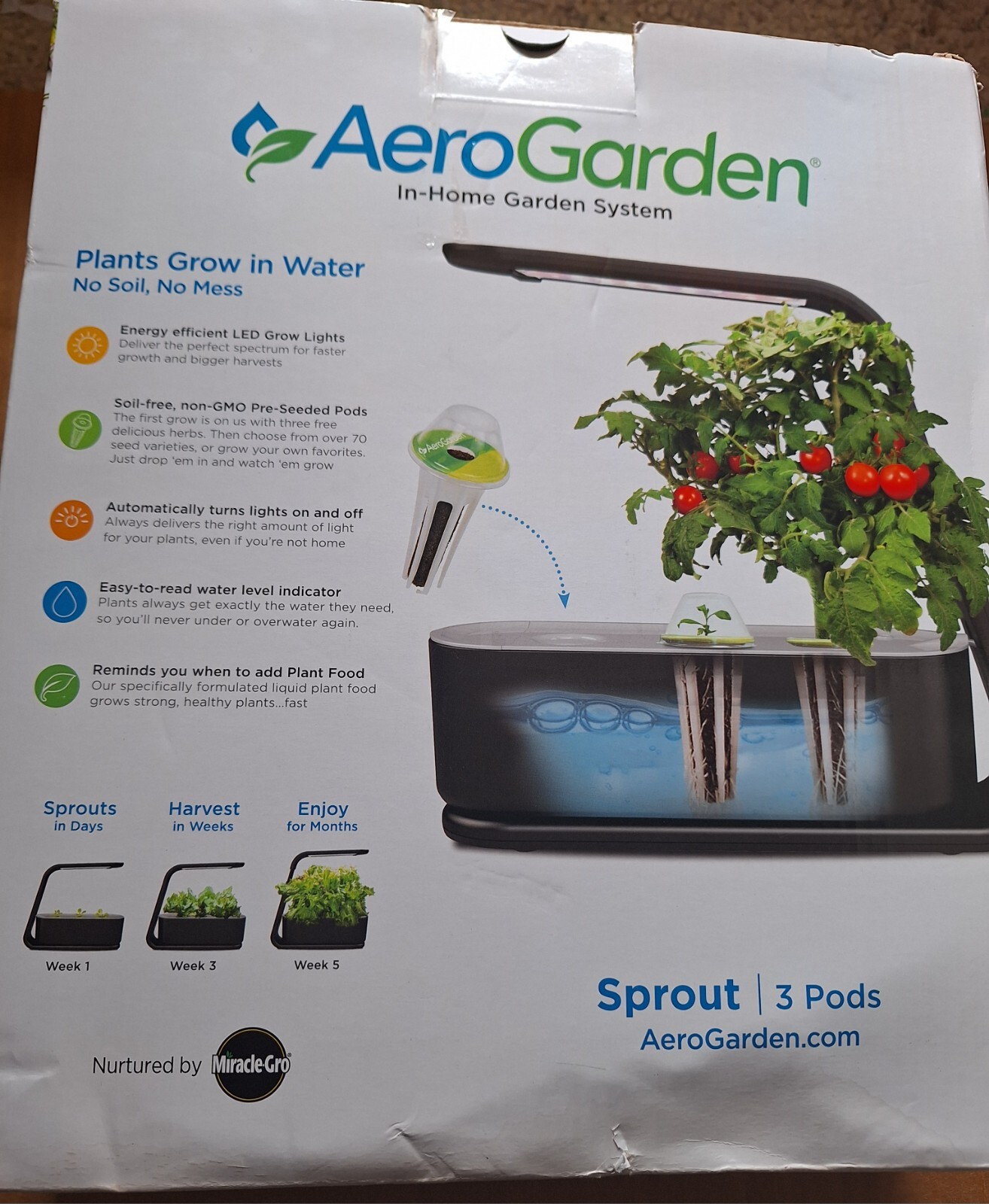 AeroGarden Sprout with Gourmet Herbs Seed Pod Kit - Hydroponic Indoor ...