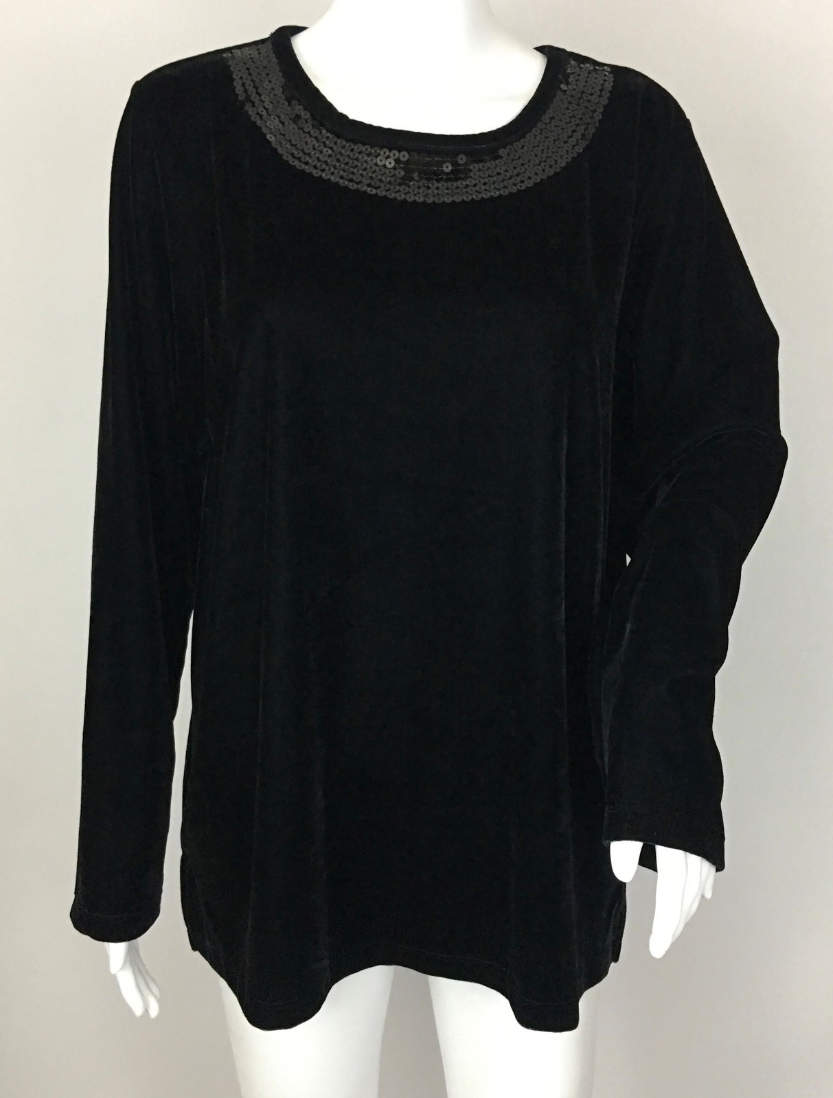 QVC Quacker Factory Knit Velvet Tunic Top with Sequin Embellishment ...