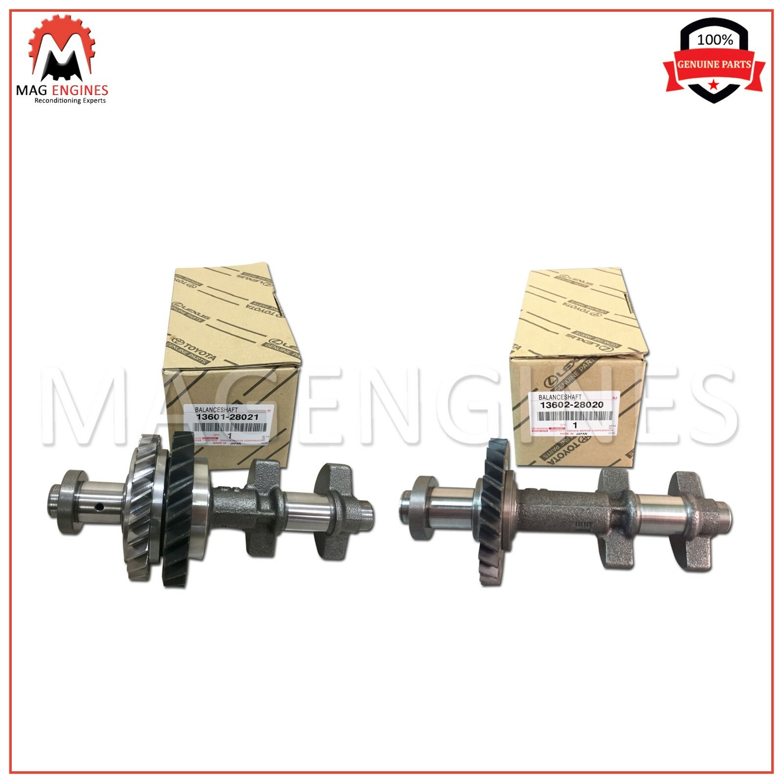 13601-28021 13602-28020 GENUINE PAIR OF NO.1 & NO.2 BALANCE SHAFT SUB ...