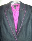 Apostrophe Bluish Black Blazer Jacket with Metallic Sheen Hot Pink ...