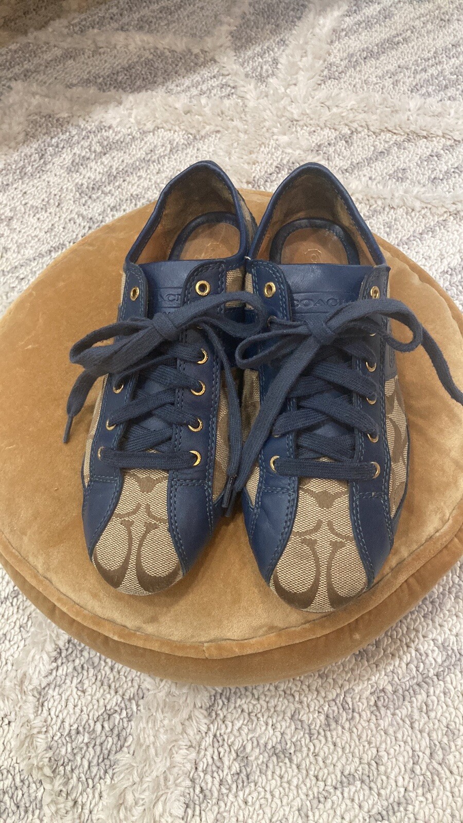 COACH Suee Brown/Blue Signature Canvas Leather Monogr… - Gem