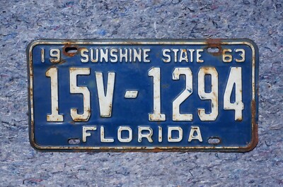 1963 Florida SUNSHINE STATE License Plate | eBay