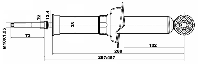 Rear Shock Absorber Gas.Twin Tube For Mitsubishi 341455, 4162A130 ...