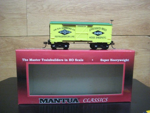 HO MANTUA CLASSICS WOODEN VINTAGE FREIGHT CAR HAMMOND CO. 1860 REEFER ...