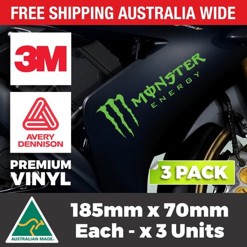3 x Monster Energy Sticker Decal Set Motocross Motorbike Dirt Bike ...