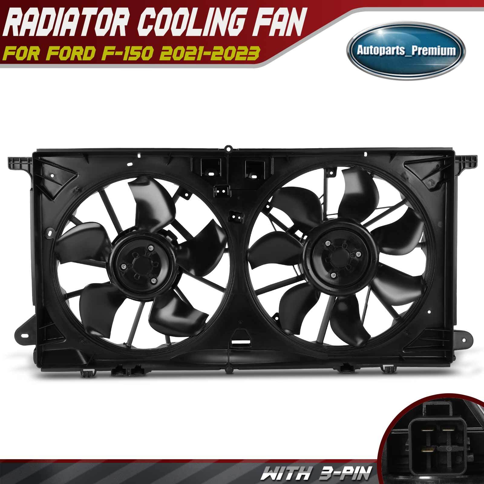 Dual Fan Radiator Cooling Fan Assembly w/ Brushless Motor for Ford F ...