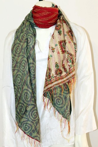 Vintage Pure Silk, SHAWL, Stole (Kantha Hand Quilting)- Many Designs ...