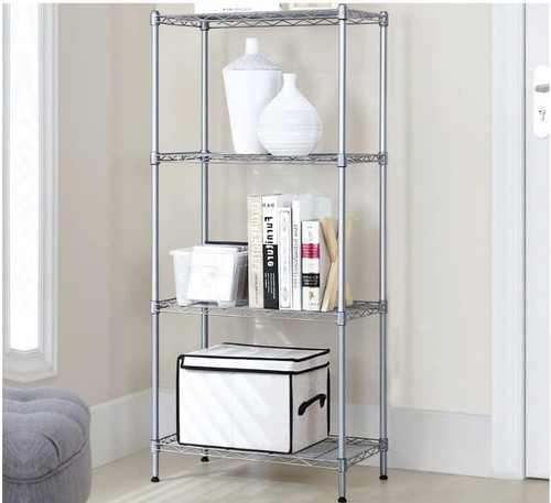 4 Tier 14"X10"X32" Shelves Wire Shelving Rack Shelf Adjustable Storage ...