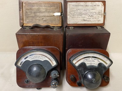 VINTAGE THOMSON VOLTMETER AND AMMETER GENERAL ELECTRIC | eBay