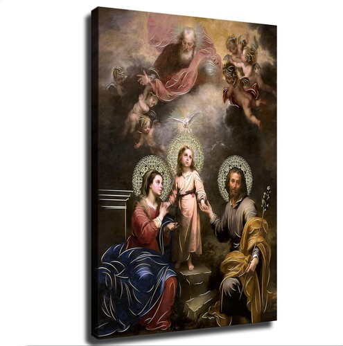 Jesus Christ The Holy Family Poster Picture Art Print Canvas Wall Home ...
