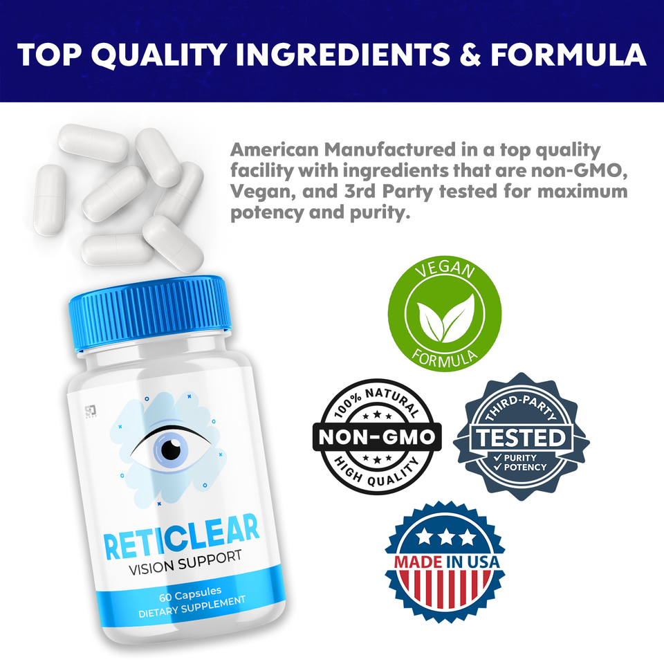 (1 Pack) Reticlear Pills, Support Healthy Vision & Enhance Eye Function ...
