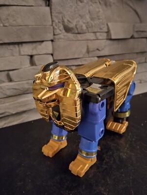 BANDAI 1996 POWER RANGERS ZEO MEGAZORD ZORD BLUE Gold LION SPHINX | eBay