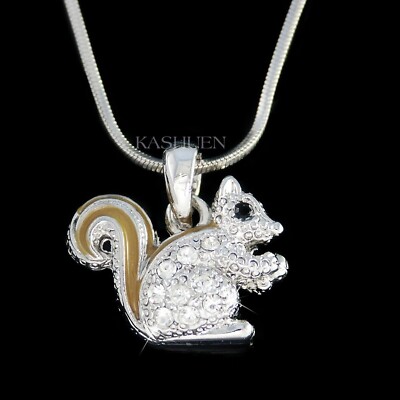 Cute ~Brown Squirrel~ Chipmunk made with Swarovski Crystal Acron Animal ...