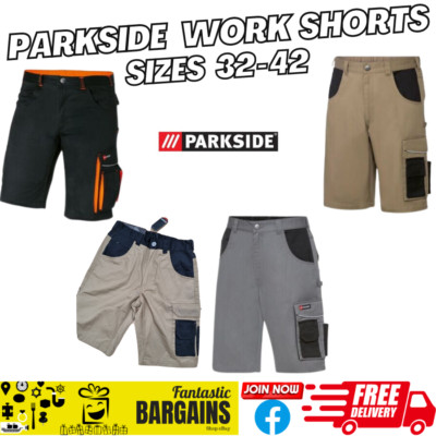 Mens Parkside Work Cargo Shorts Hard Wearing Fabric Comfortable Regular ...