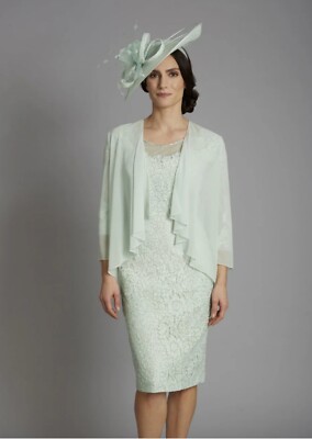 Condici mother of the bride size 12 Mint lace dress with chiffon jacket ...