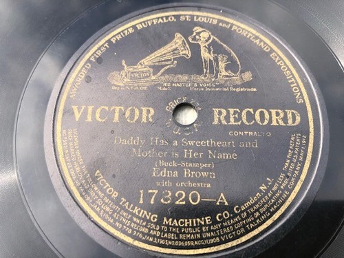 Edna Brown 78rpm Single 10-inch Victor Records #17320 Daddy Has a ...
