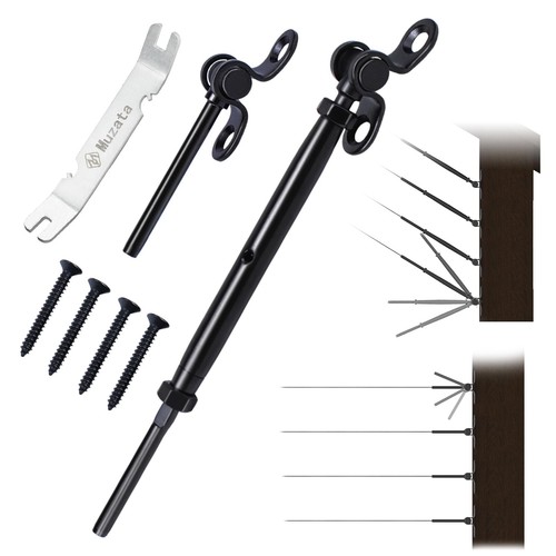 50 Pairs 1/8" Black Cable Railing Hardware Kit Swage Toggle Turnbuckle ...