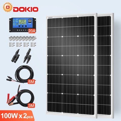 Dokio 200w Monocrystalline Solar Panel Z Bracket Kit for Home/Caravan ...