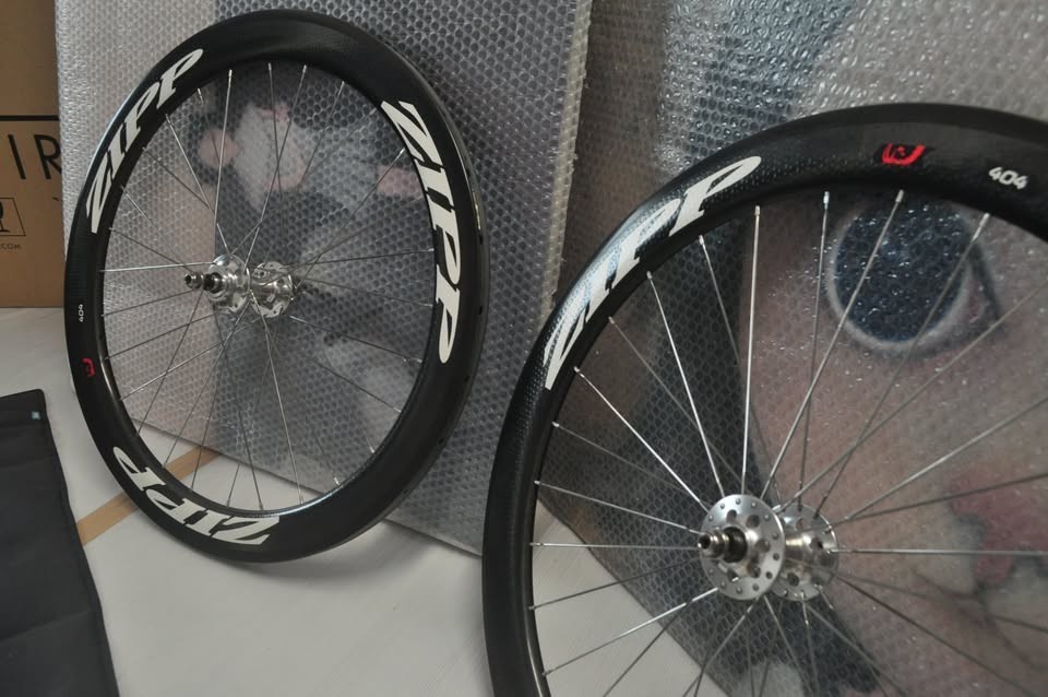 NOS Zipp 404 Firecrest Track Tubular Pista Wheel Set Track Bike Fixie ...