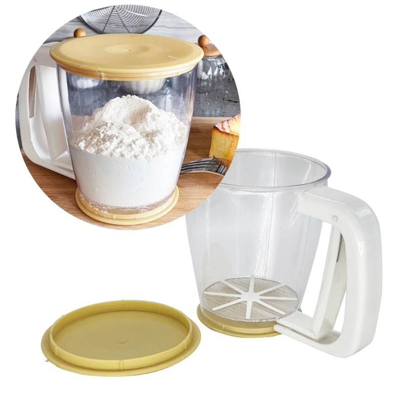 Flour Sieve Filter Plastic Powder Cup Sugar Sieve Sieve Shaker Mesh ...