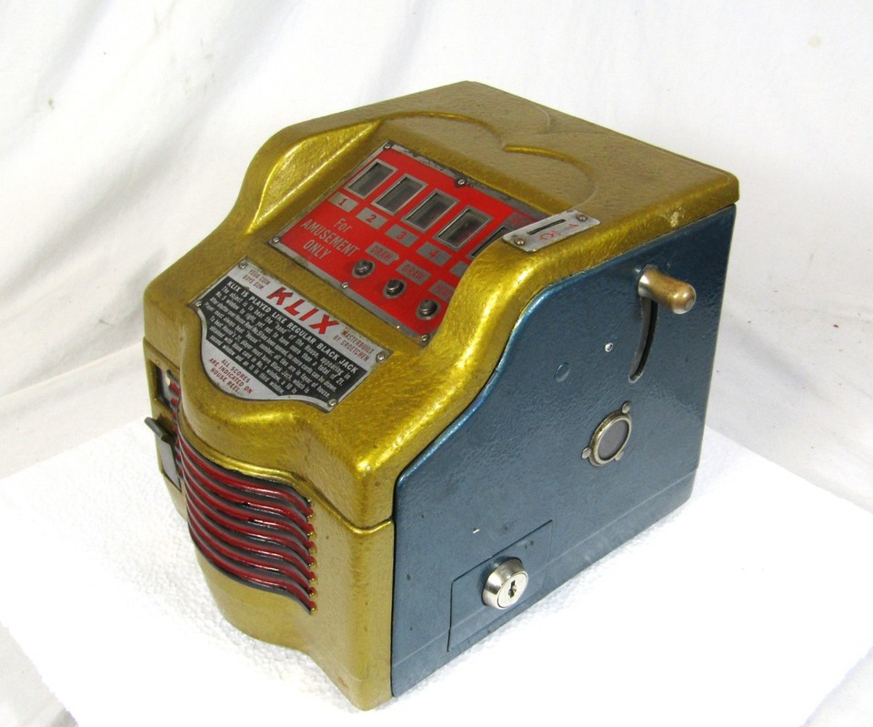 Antique Groetchen Klix Blackjack Trade Stimulator 1 Cent Gumball Coin ...