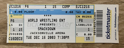 WWE Smackdown Ticket Stub December 16 2003 Jacksonville Arena COMP ...