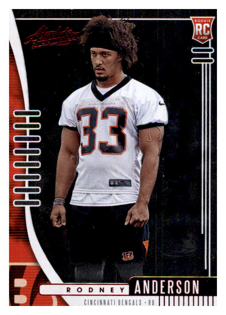 2019 Absolute Red Foil Rodney Anderson Rookie RC Insert Parallel ...