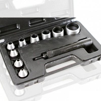 10 Pc Heavy Duty Hollow Punch Kit W/Case Tool Set Gasket Leather Rubber ...