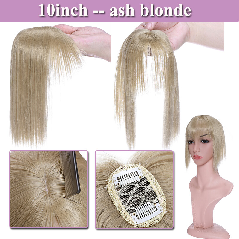 Women Toupee Clip in Full Head Cover Hair Extensions 100% Real as Human ...