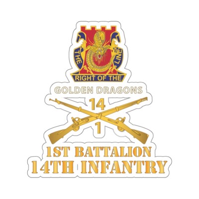 Kiss-Cut Stickers - 1st Bn 14th Infantry w DUI - Inf Branch X 300 | eBay