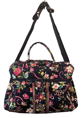 Vera Bradley Navy Ribbons Floral Large Weekend Travel Duffel Bag ...