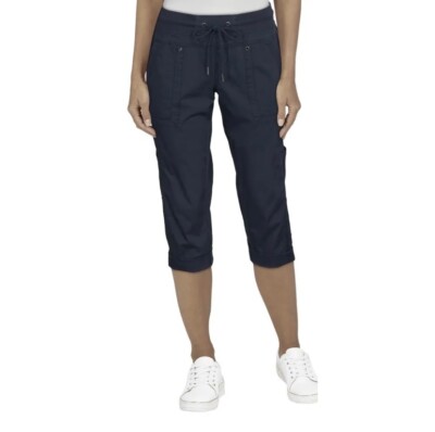 Natural Reflections Women’s Sz 16 Cargo Capri Pants Navy Blue ...