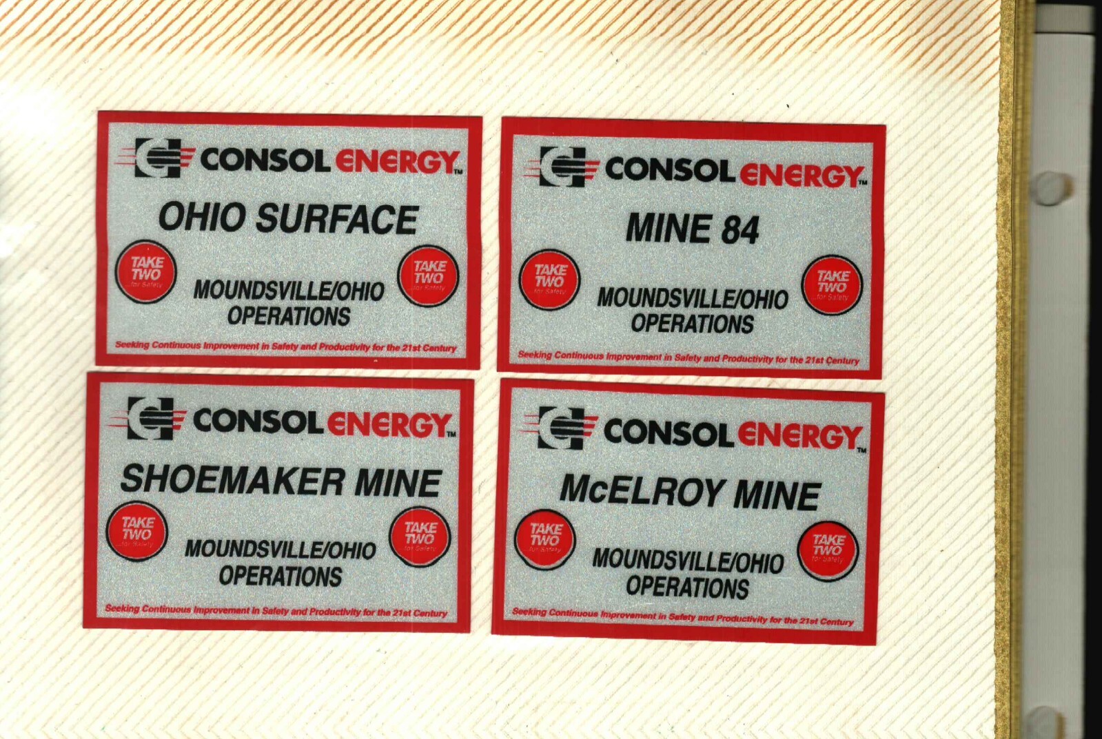 RARE NEW LOGO SET OF 4 OPERATIONS CONSOL COAL CO. COAL MINING STICKER ...