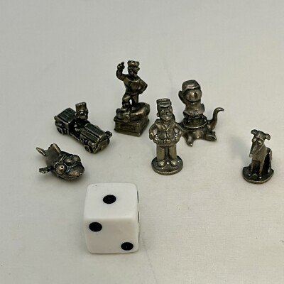 2001 Simpsons Monopoly Pewter Replacement Pieces And Dice Homer Bart ...