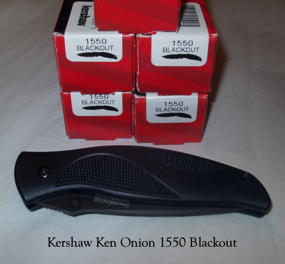 New KERSHAW Ken Onion 1550 BLACKOUT Drop Point RARE and Hard To Find Knife | eBay