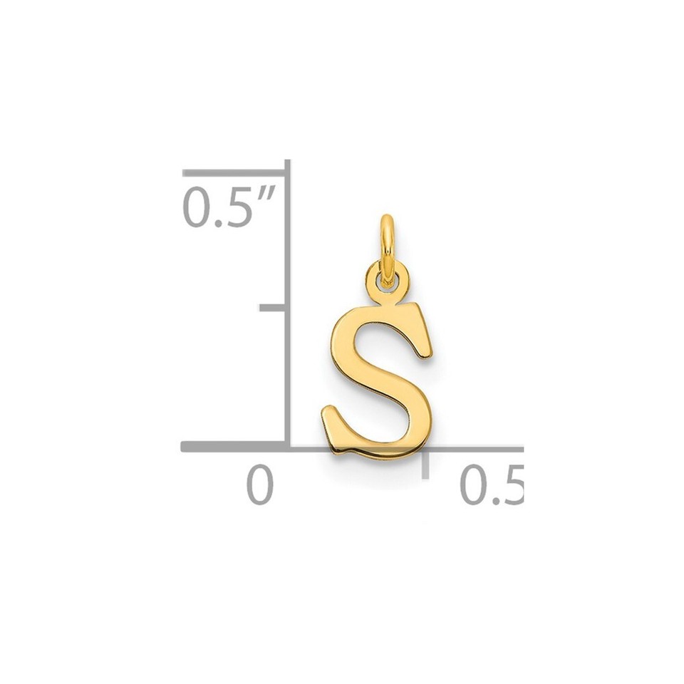 14k Yellow Gold Cutout Letter S Initial Pendant 0.24gm Perfect Gift for ...