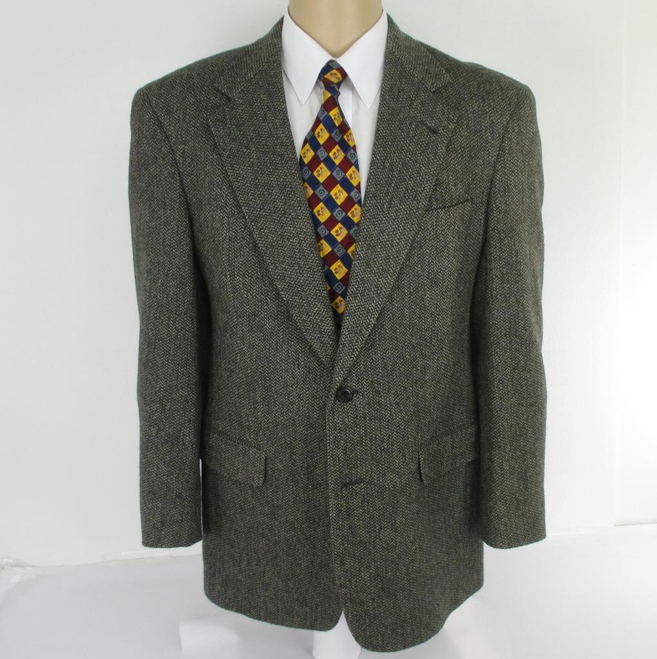 38 R (40 R) Austin Reed Brown Gray Tweed Wool Mens 2Btn Jacket Sport ...