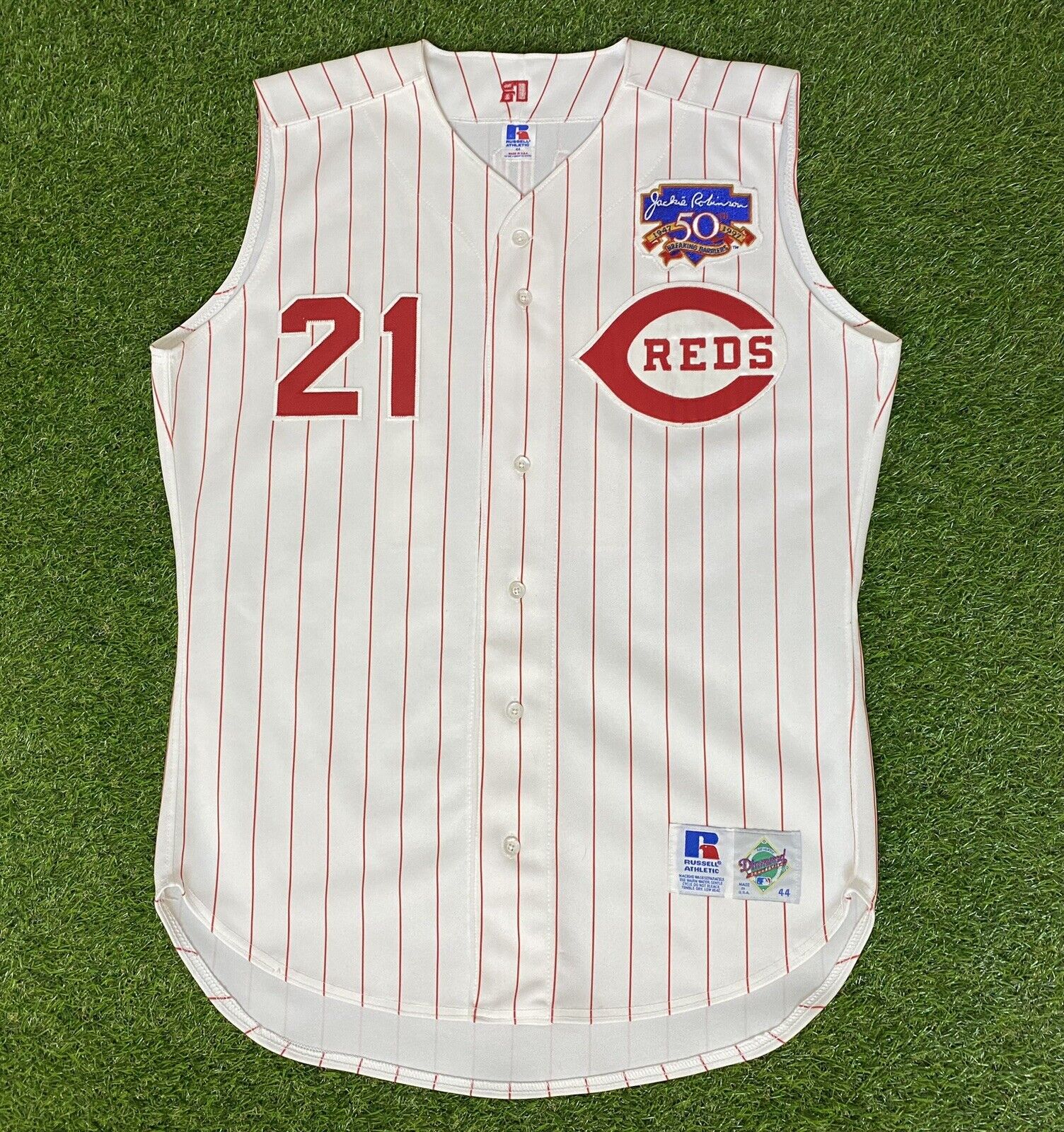 1997 Deion Sanders Cincinnati Reds Russell Athletic Home Authentic ...