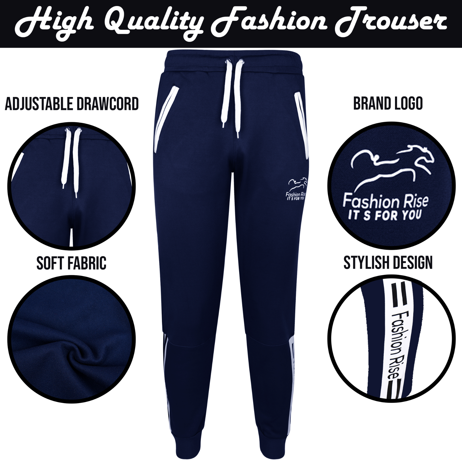 Mens Jogging Bottoms Polyester Cuffed Joggers Slim Fit Sweatpants Boys ...