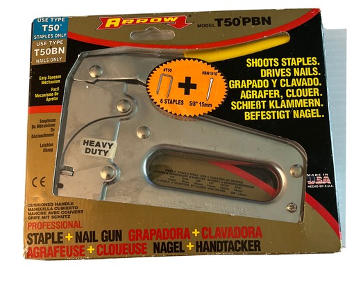 Arrow Fastener T50PBN Pro 2 in 1 Heavy Duty Staple & Nail Gun - Made In ...