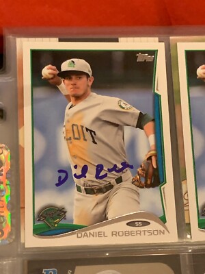 DANIEL ROBERTSON AUTOGRAPHED SIGNED 2014 TOPPS PRO DEBUT MINORS CARD COA | eBay