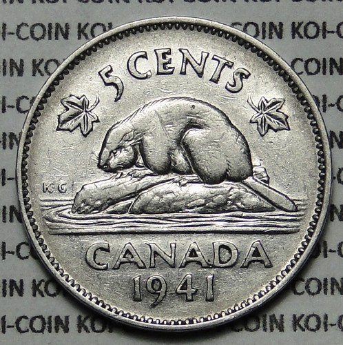 Canada 1941 beaver nickel 5c 5 cent coin Geroge VI | eBay