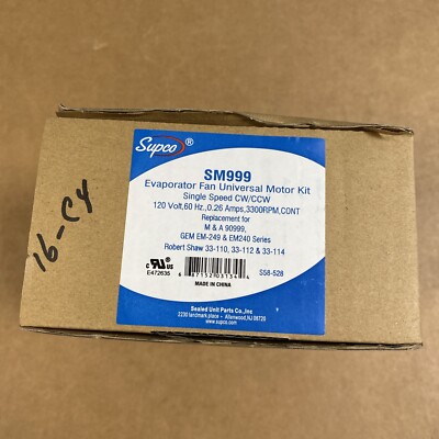 Supco Refrigerator Evaporator Fan Universal Motor Kit SM999 -New | eBay